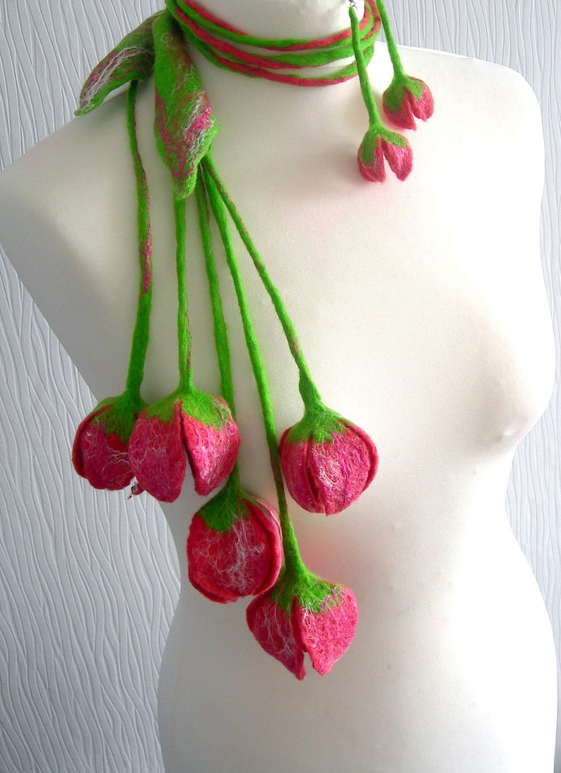 Felted Flower Hand Felted Wool Jewelry Felted - Etsy