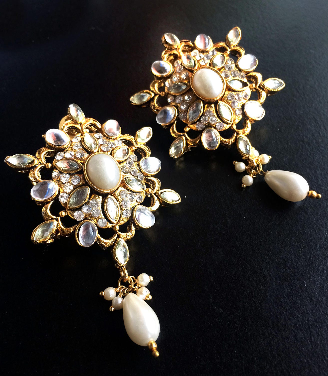 KASHMIRI PEARL EarringsWedding jewelleryIndian Bridal | Etsy