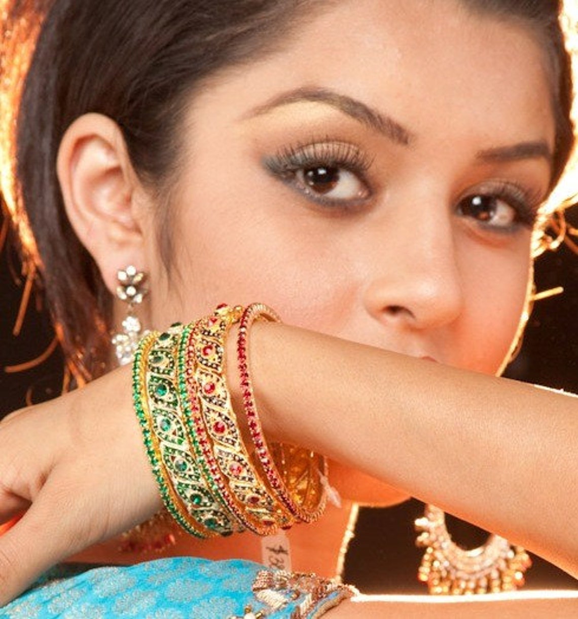 Red Bangle Set ,holiday Jewelry,bangle Stack,christmas Red Crystal ...