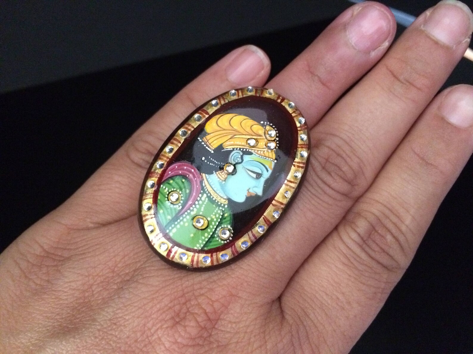 Lord Krishna Ring, Almost SOLD OUT Painting on a Ring,hand Painted ...