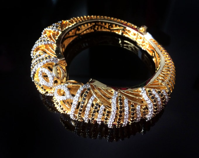 Turkish Bangle Braceletgold Fine Crystal Jewelrystatement - Etsy