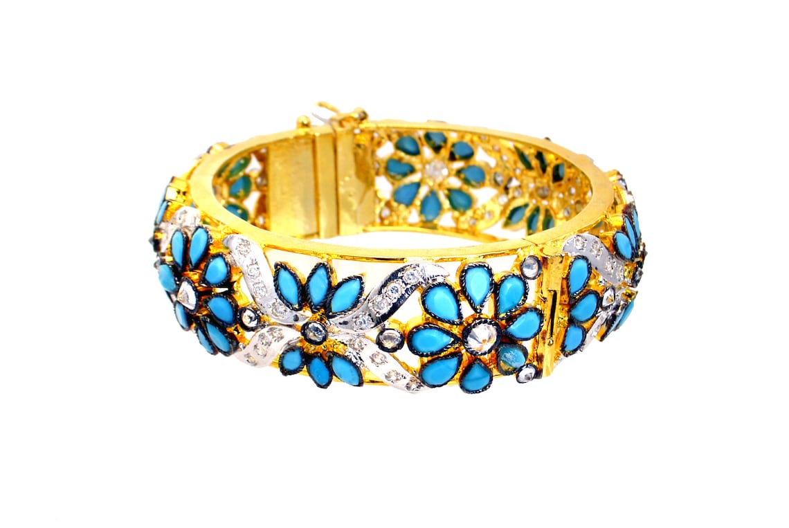 Turkish Bangle Braceletturquoise Bracelet Turquoise Gold | Etsy