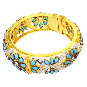 Turkish Bangle Bracelet,turquoise Bracelet, Turquoise Gold Statement ...