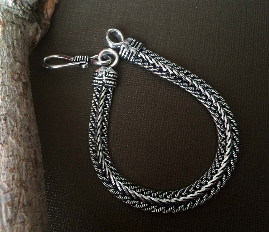 Men's Silver Rope Chain Bracelet Men Silver Bracelet - Etsy