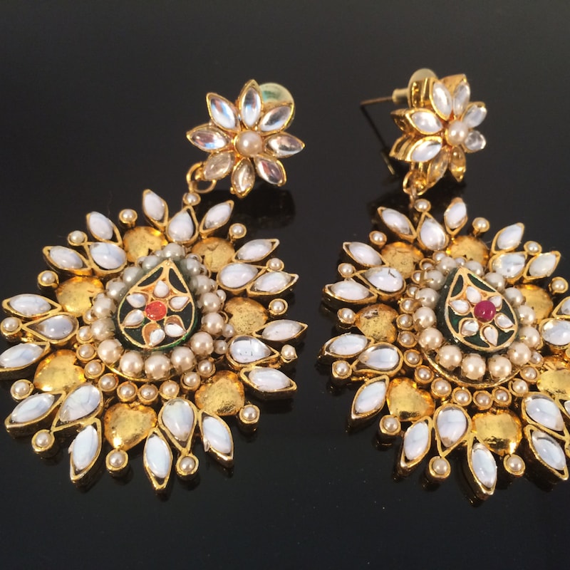 Indian Gold Earrings - Etsy