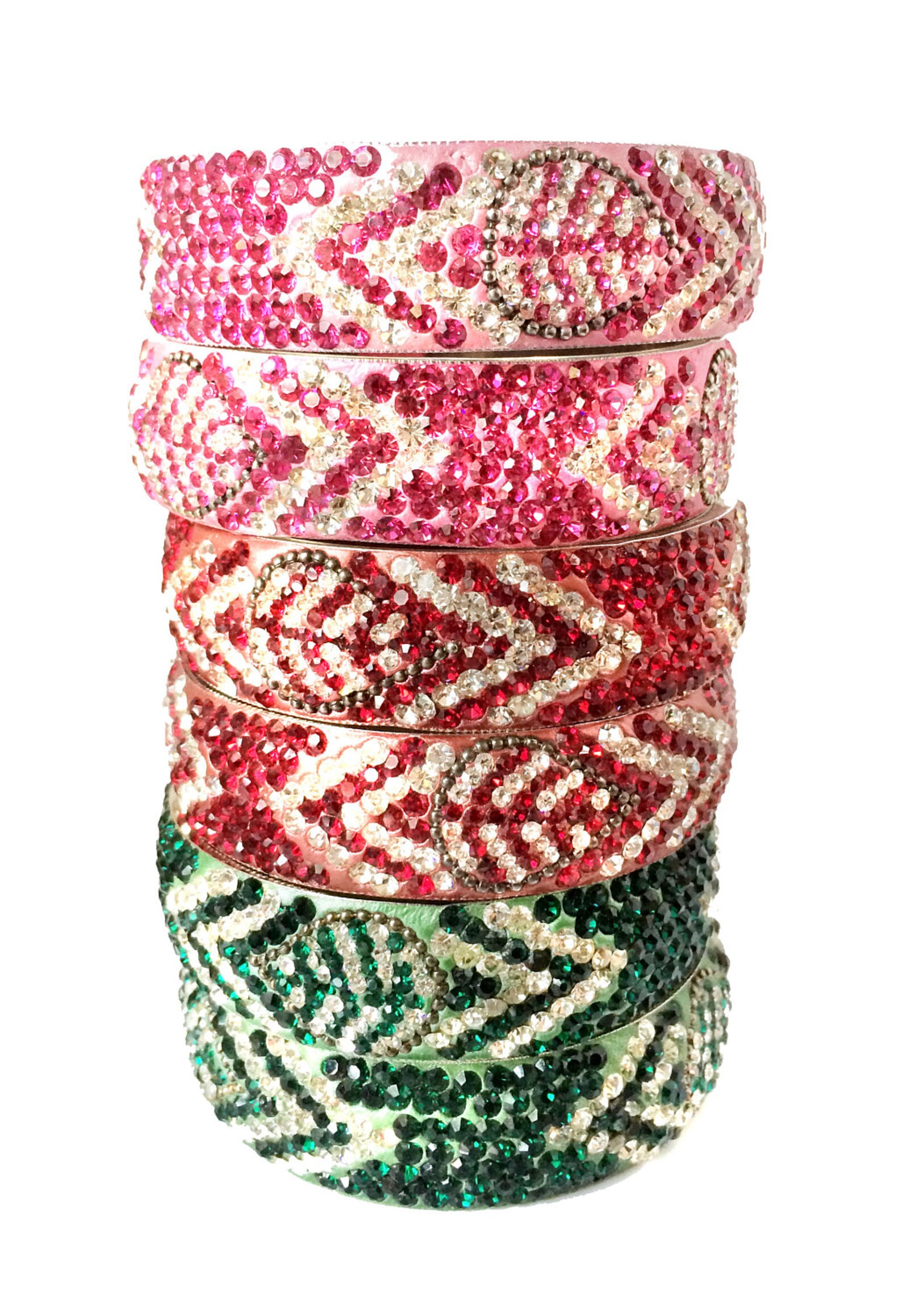 Crystal Indian Bangles-victorian Red Crystal Bangles-stacking Bracelets ...