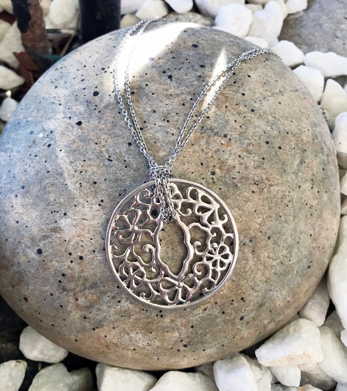 Collar de medallón de plata cadena colgante azteca de plata | Etsy