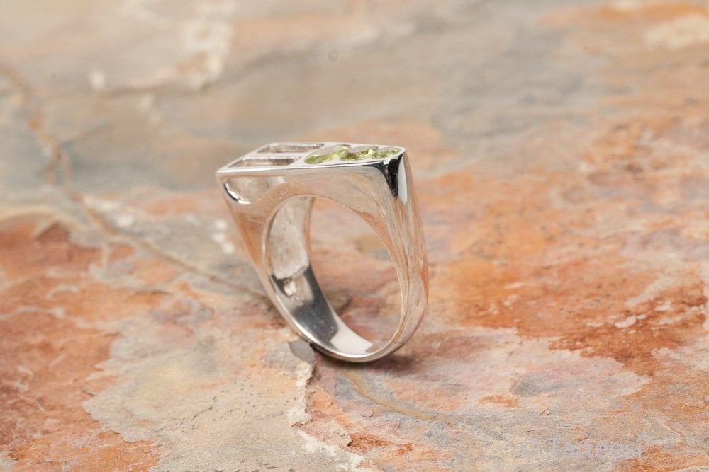 Sterling Silver Ring-Fine Jewellery-Minimalist Ring-Peridot | Etsy