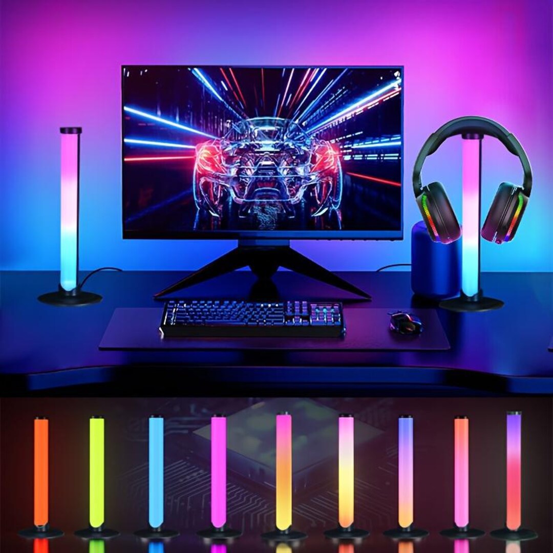 Custom LED Desk Lamp | Gaming Setup LED Lights | Headphone Stand | Desk ...
