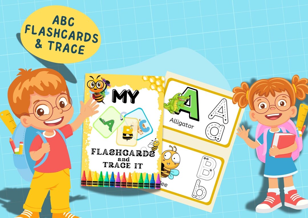 ABC Flashcards and Trace It - Etsy