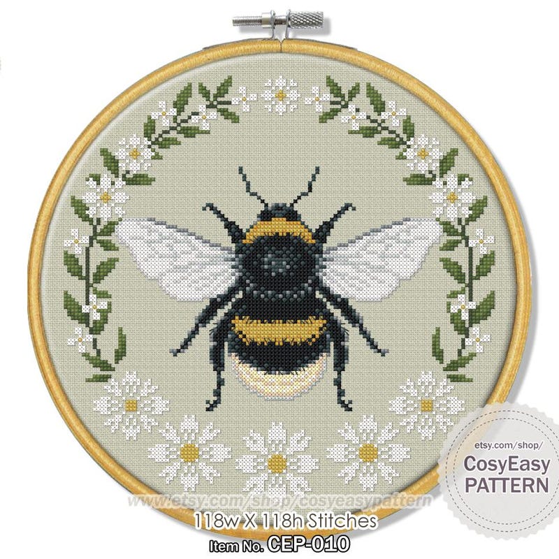 Bee Cross Stitch Pattern - Etsy