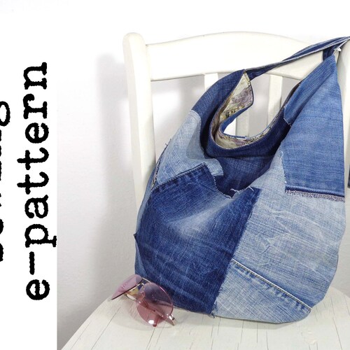 Sewing E-pattern DIY Denim Purse Pattern Slouchy Shoulder - Etsy
