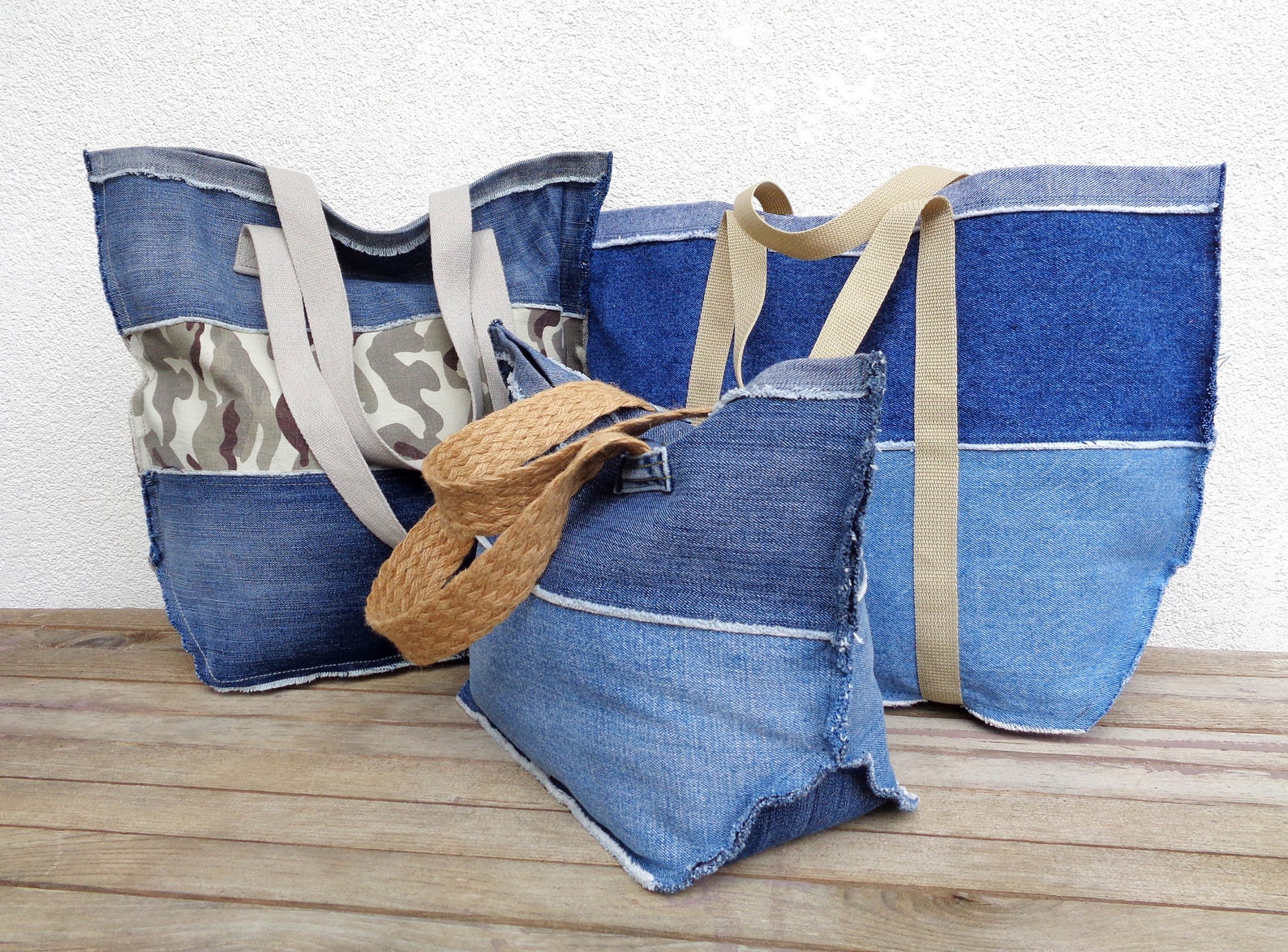 Reverse Seams Tote Bag Sewing Pattern Jean Handbag DIY - Etsy