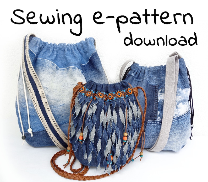 Draw-string Shoulder Soft Bag PDF Pattern. Easy Sewing - Etsy