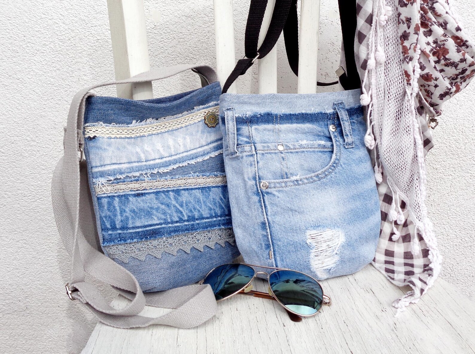Sewing Pattern to Make Zipped Mini Bag, Small Denim Purse DIY, Tiny ...