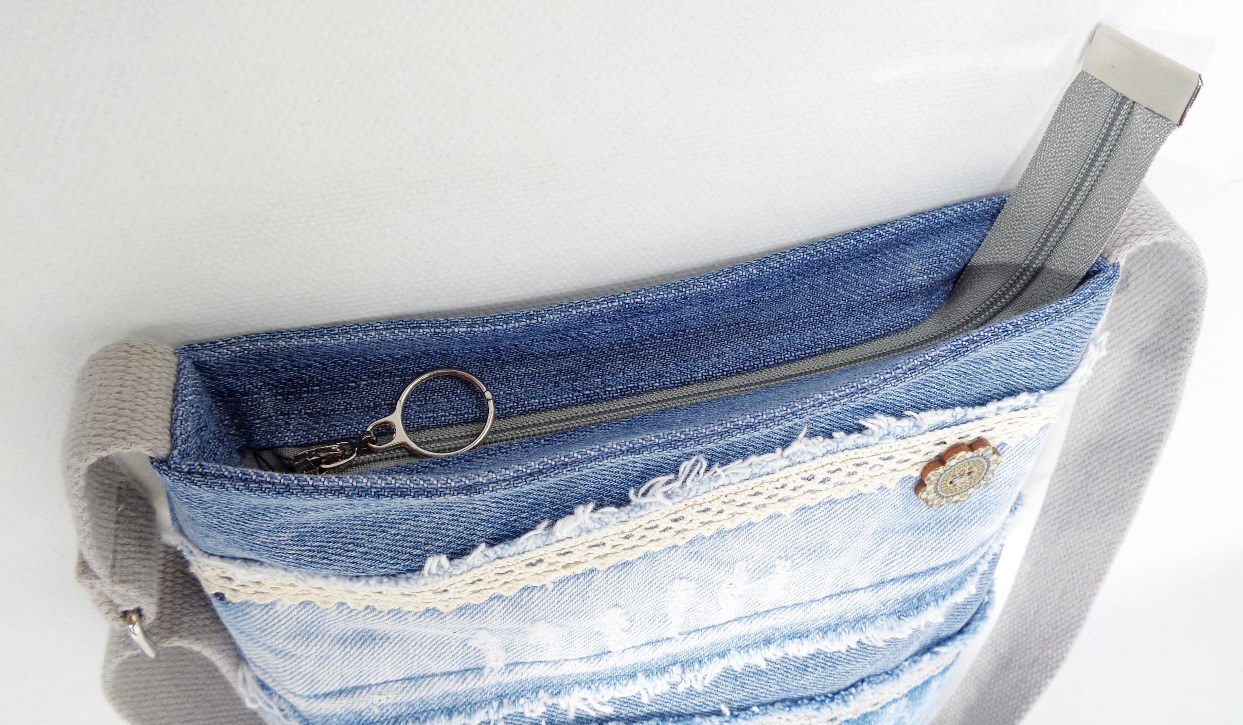 Sewing Pattern to Make Zipped Mini Bag, Small Denim Purse DIY, Tiny ...