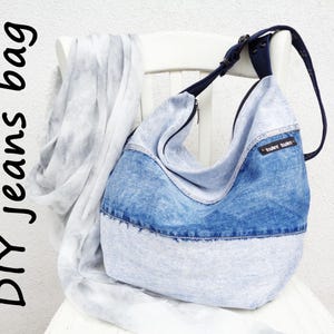Sewing Pattern for Zipped Hobo Slouchy Denim Bag, 2 Sizes, 3 Styles ...