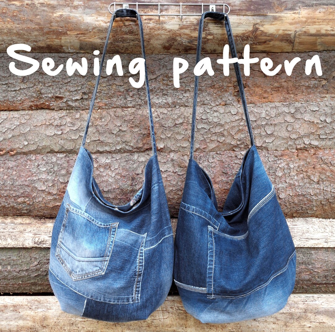 Sewing E-pattern, Slouchy Shoulder Bag DIY, Large Bag Printable PDF ...