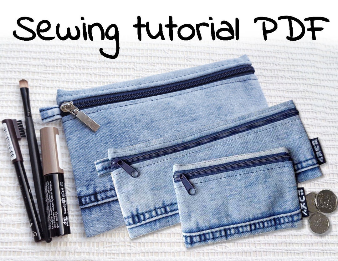 DIY Instructions to Make Flat Zipper Pouch, Makeup Bag, Pencil Case ...
