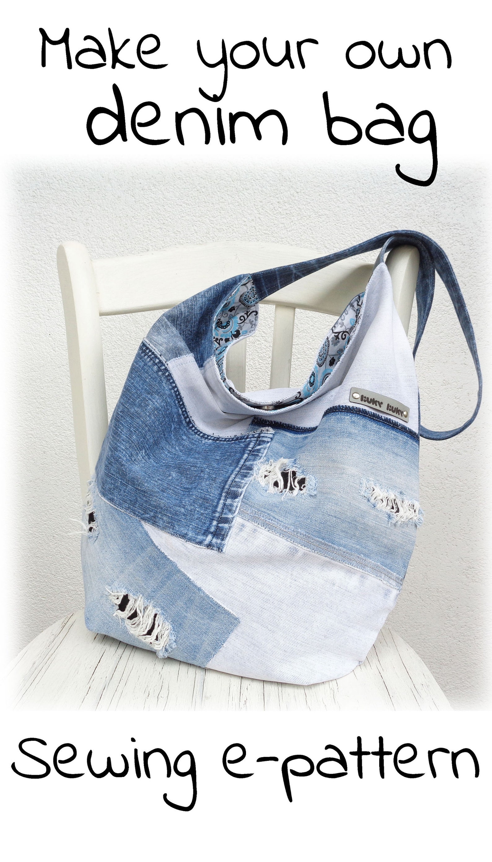 Sewing E-pattern DIY Denim Purse Pattern Slouchy Shoulder - Etsy