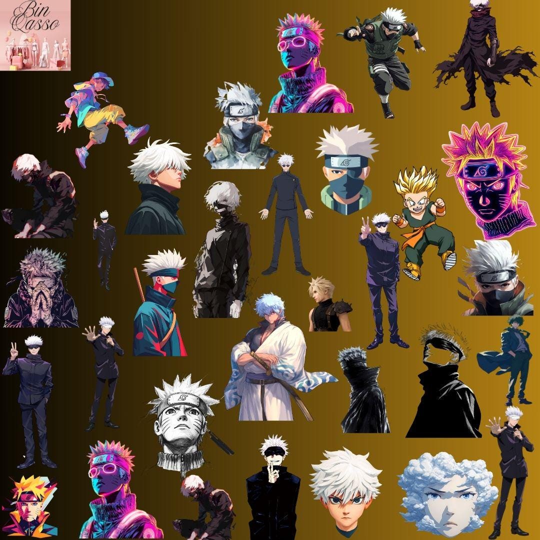 Sukuna Png, White-haired Anime Warrior PNG Sticker Bundle, Anime Sukuna ...