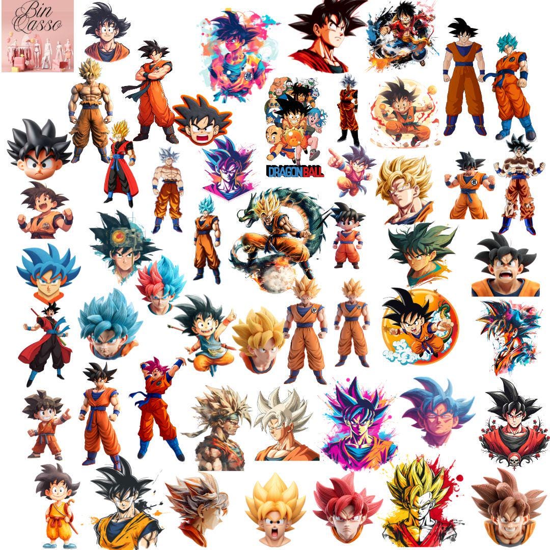 Goku Dragon Ball PNG Sticker Bundle | Anime Digital Download ...