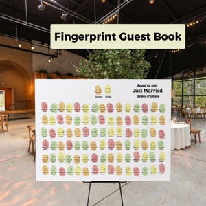 Fingerprint Wedding Guest Book Poster: Custom Names & Date (digital ...