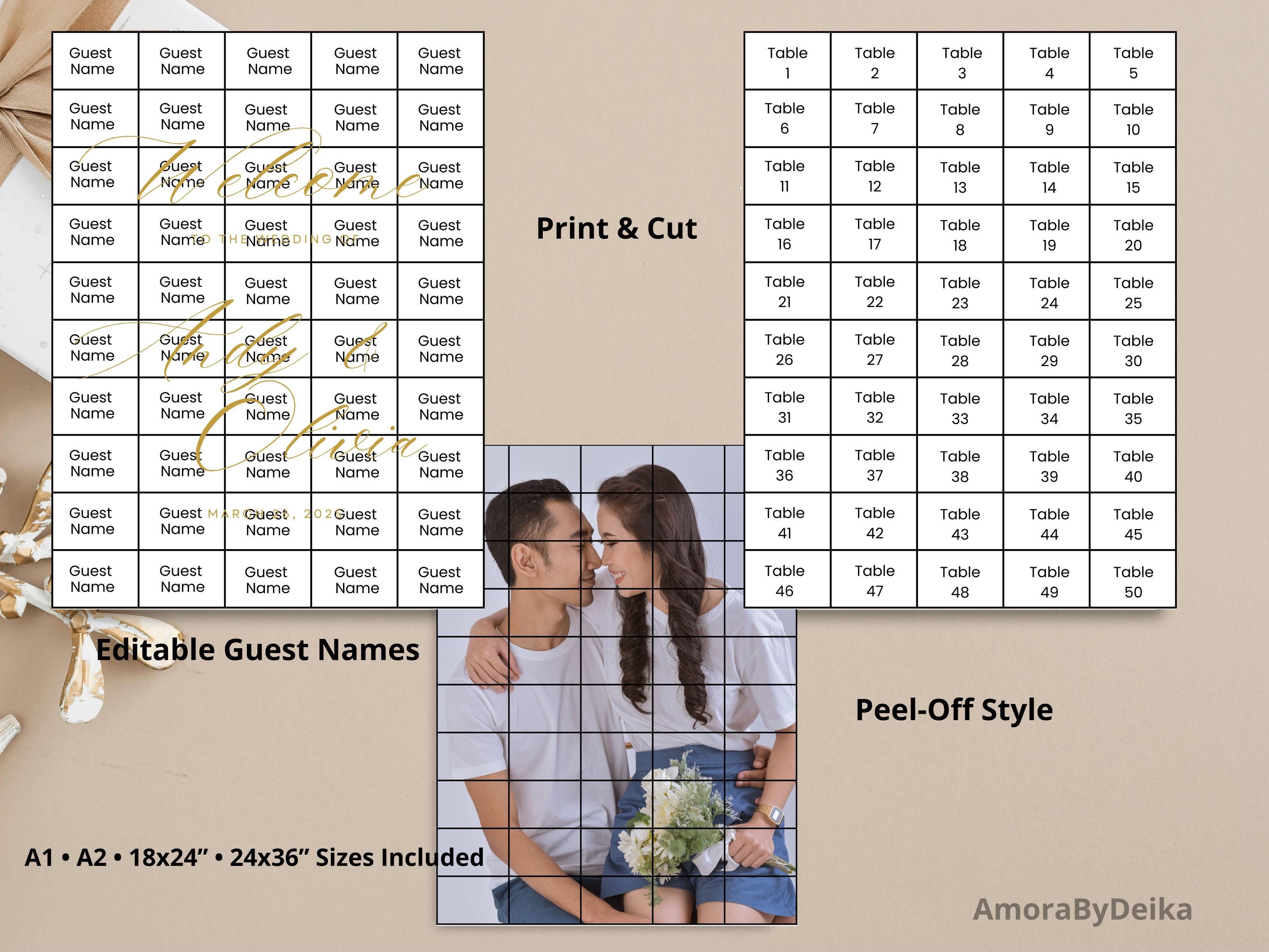 Interactive Wedding Seating Chart Template | Peel to Reveal, Canva ...