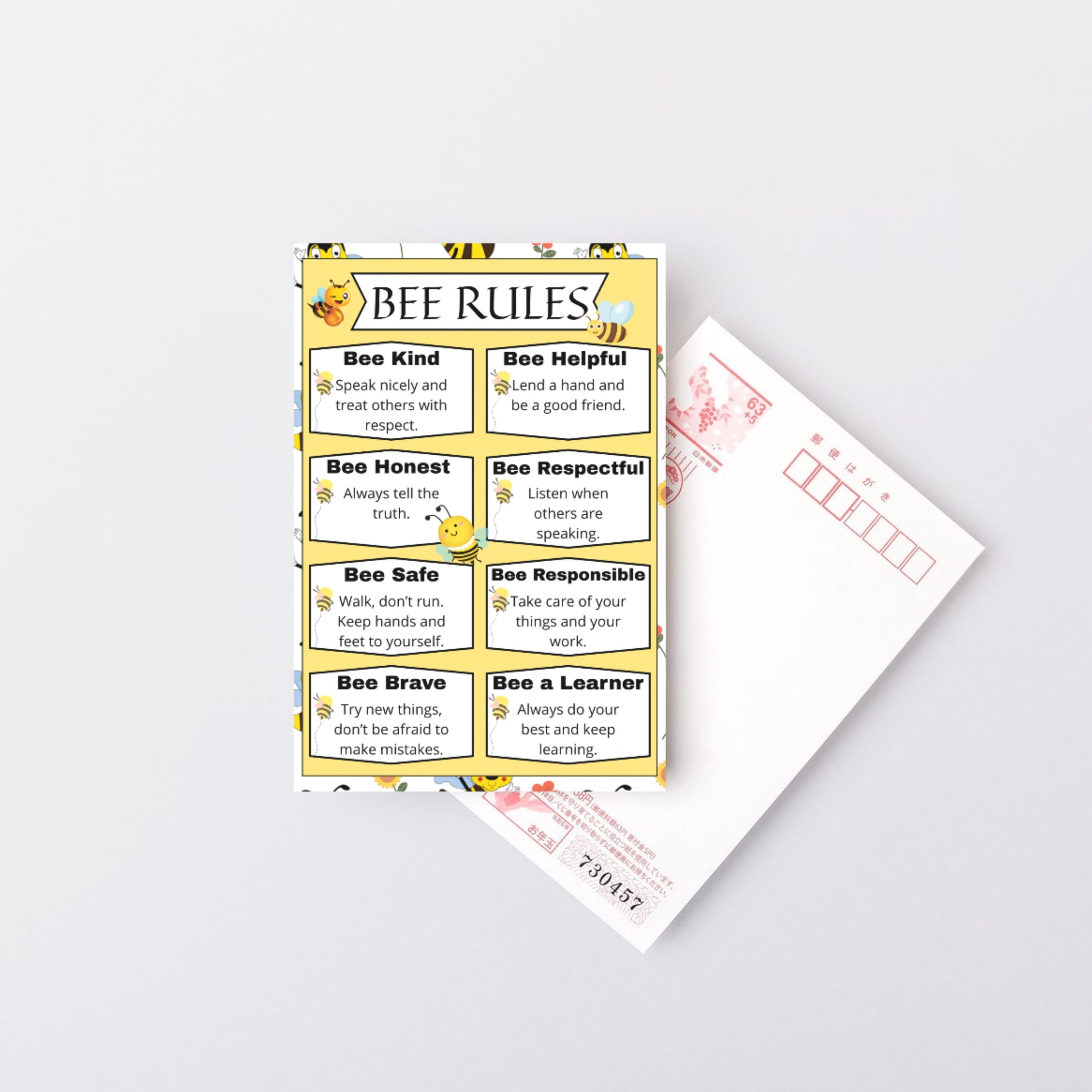Bee Rules Classroom Poster: Kindergarten Behavior Chart (digital ...