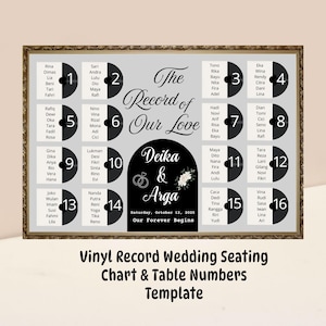 Vinyl Record Wedding Seating Chart & Table Numbers (digital Download ...