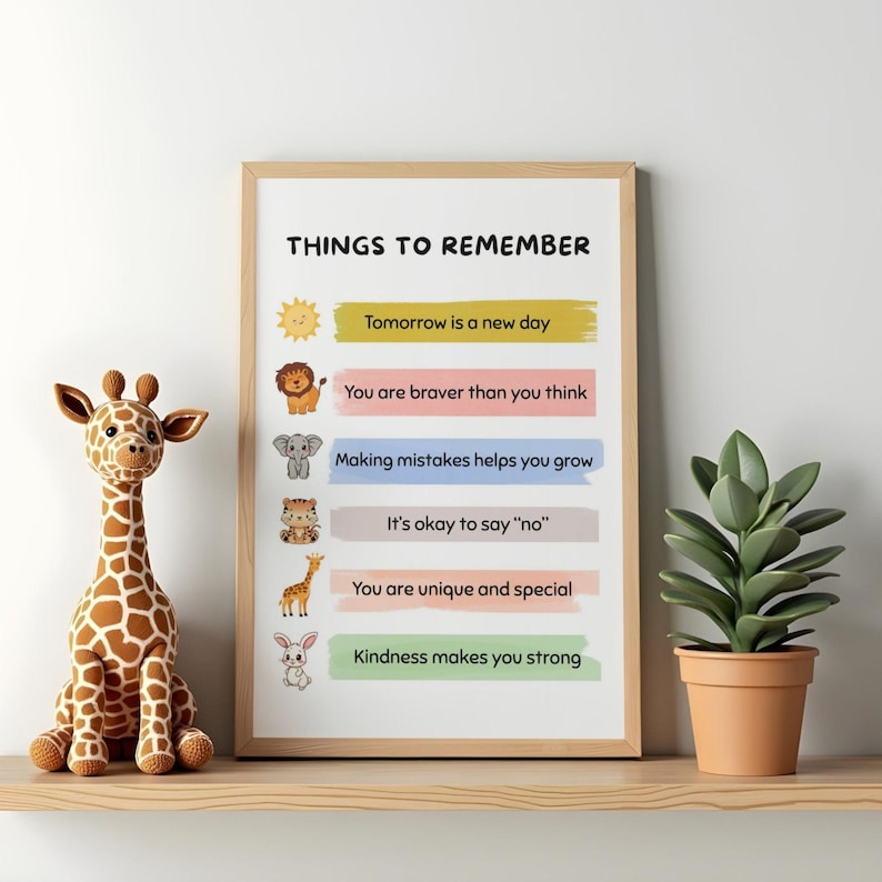 Things to Remember Kids Affirmation Poster | Calm Corner Printable ...