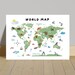 Kids World Map Poster – Animals, Educational Nursery Art (digital ...