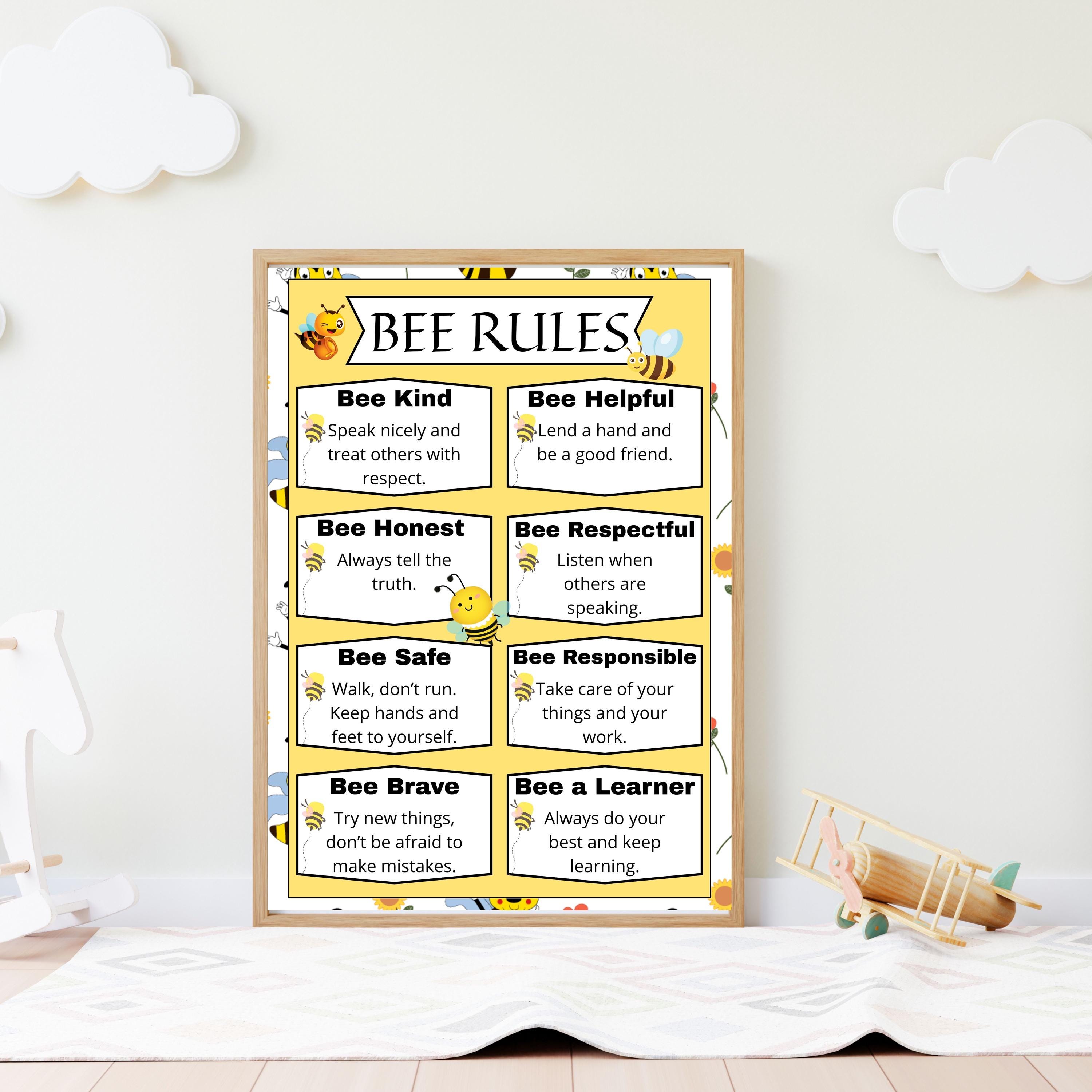 Bee Rules Classroom Poster: Kindergarten Behavior Chart (digital ...