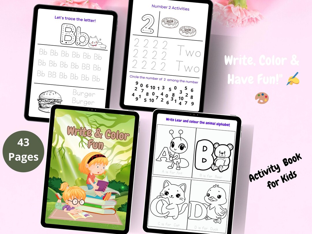 Write & Color Fun, Colorandlearn, Learning Alphabet and Numbers Kids ...