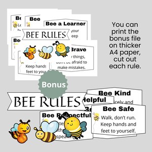 Bee Rules Classroom Poster: Kindergarten Behavior Chart (digital ...