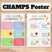 CHAMPS Classroom Rules Poster Bundle: Pastel Kawaii Decor (PDF & PNG ...