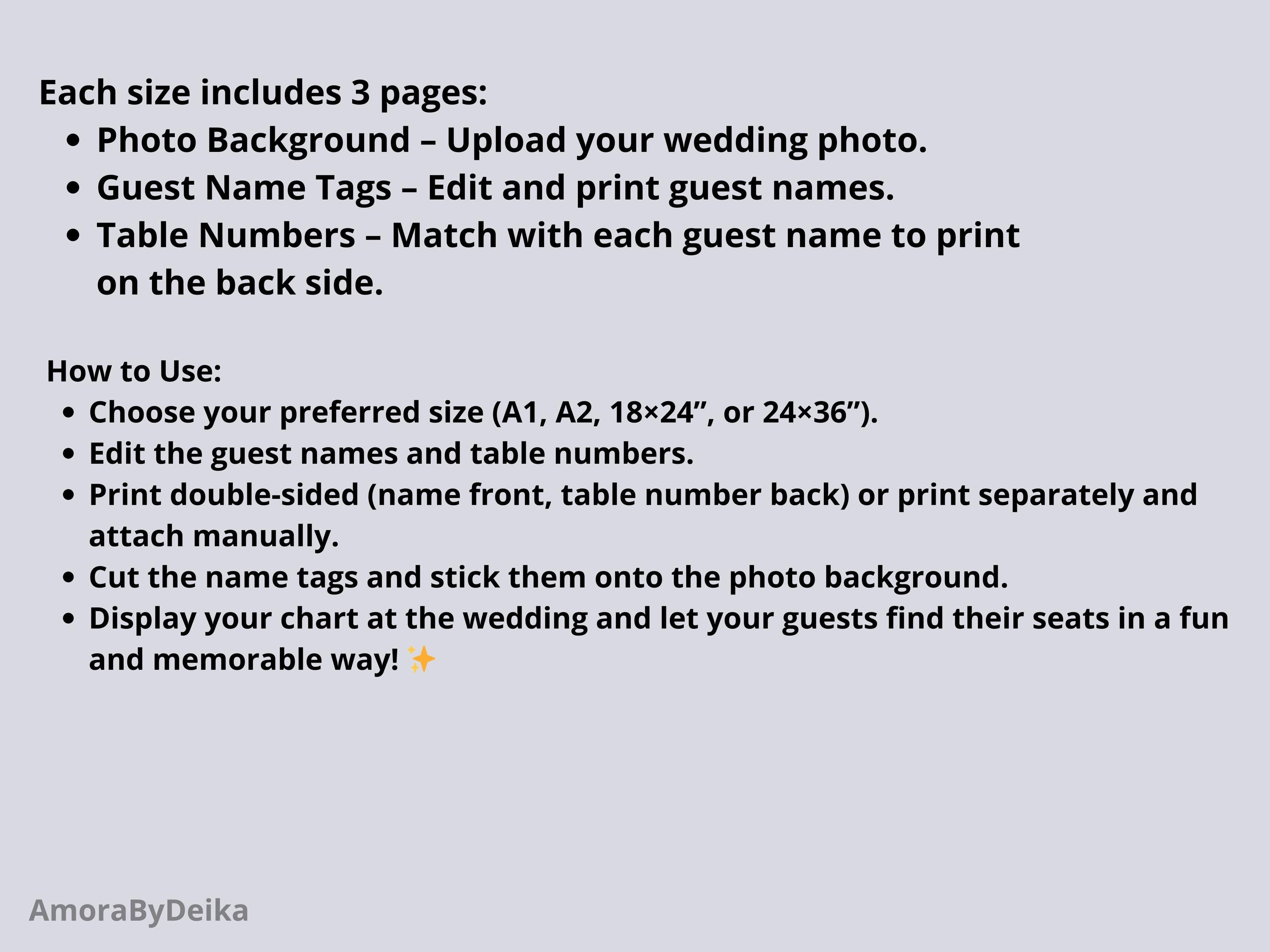 Interactive Wedding Seating Chart Template Canva Editable | Peel to ...