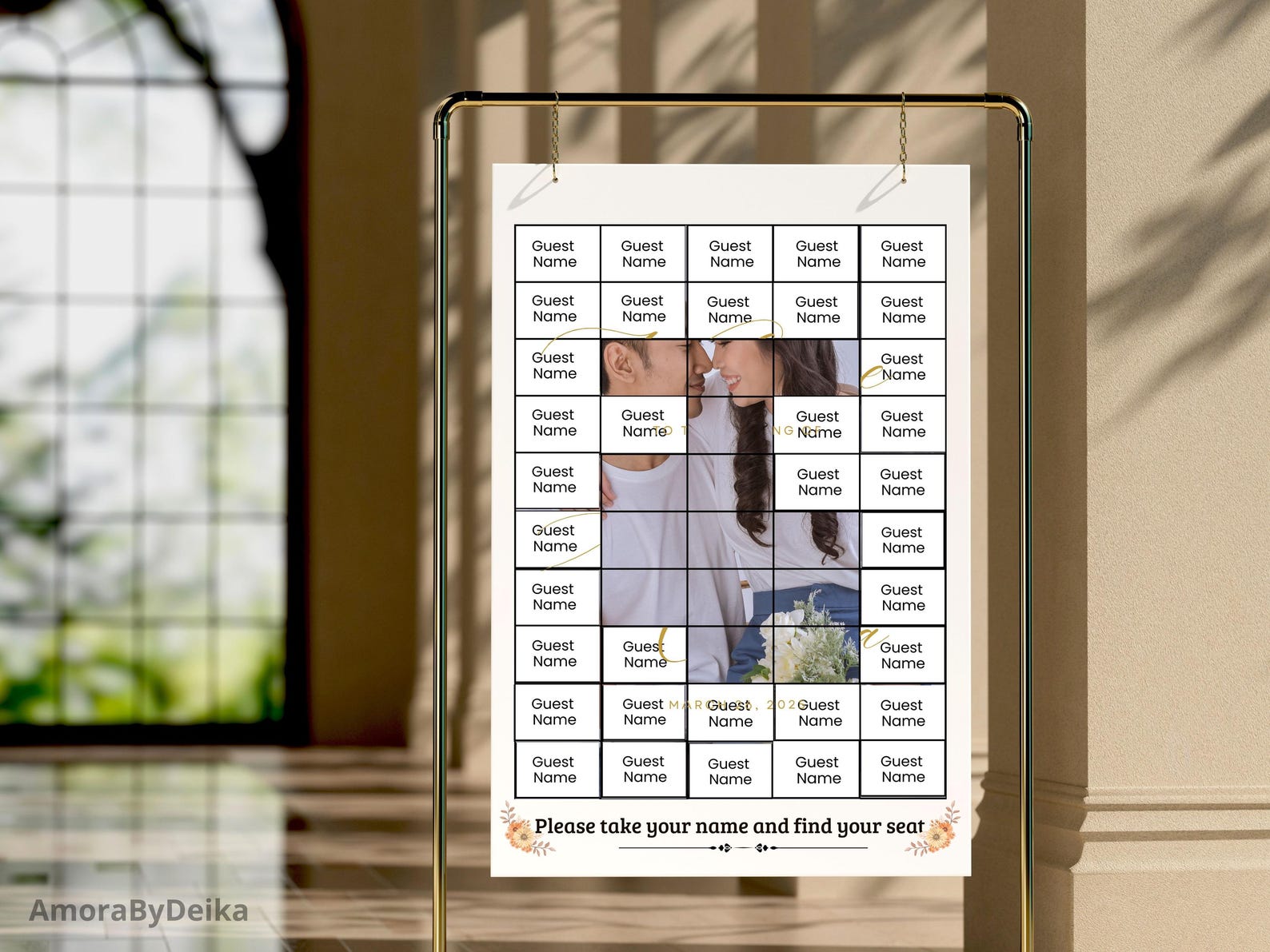 Interactive Wedding Seating Chart Template Canva Editable | Peel to ...