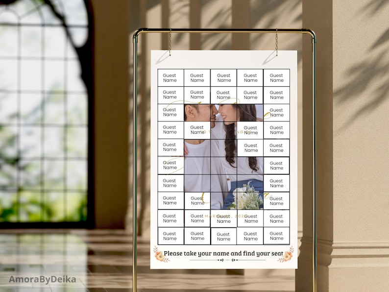 Interactive Wedding Seating Chart Template | Peel to Reveal, Canva ...