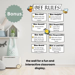 Bee Rules Classroom Poster: Kindergarten Behavior Chart (digital ...