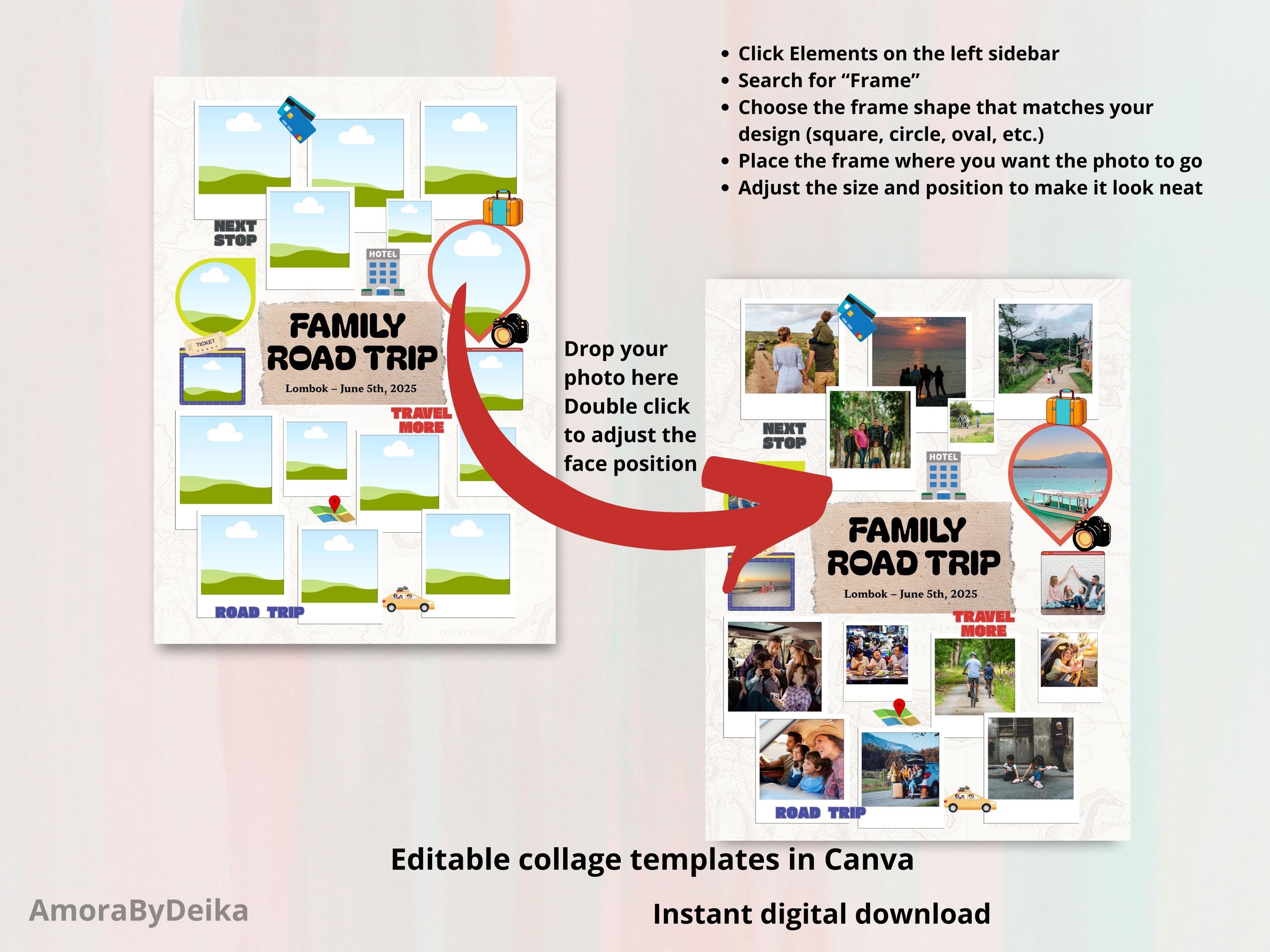 Family Road Trip Collage Template | Printable-editable Canva Design ...