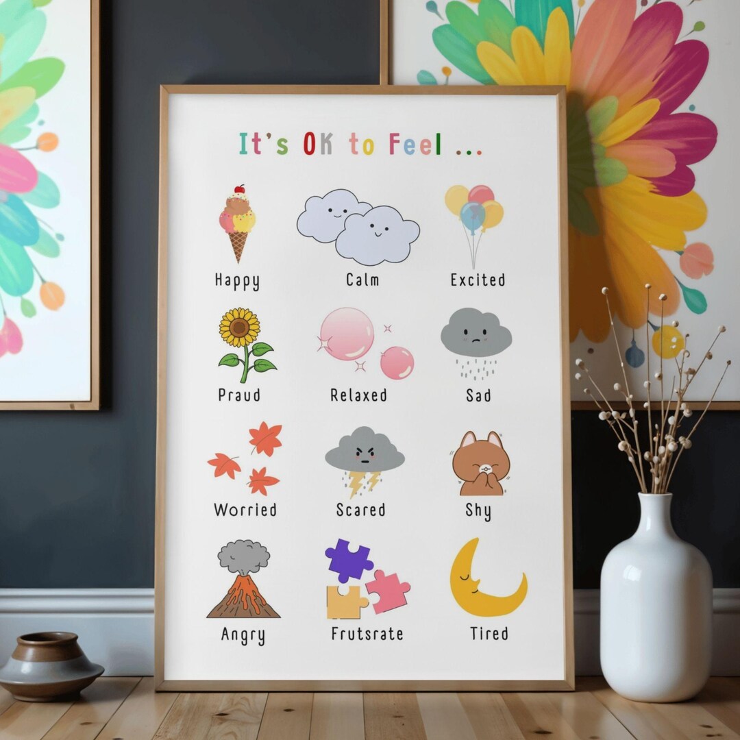 It’s OK to Feel Emotion Chart for Kids | Printable Feelings Poster ...