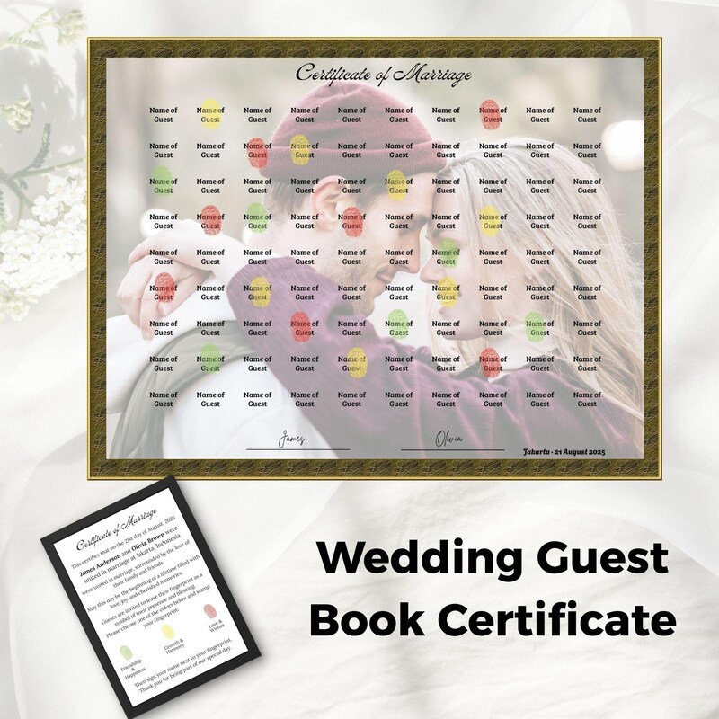 Marriage Certificate Guest Book - Etsy