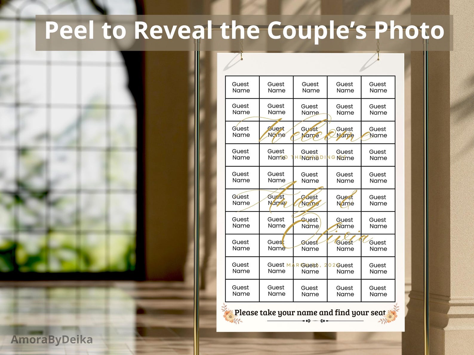 Interactive Wedding Seating Chart Template Canva Editable | Peel to ...