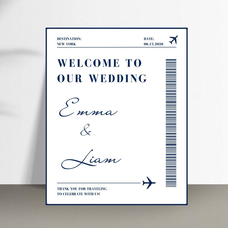Destination Wedding Sign Bundle, Editable Canva Templates, Seating ...