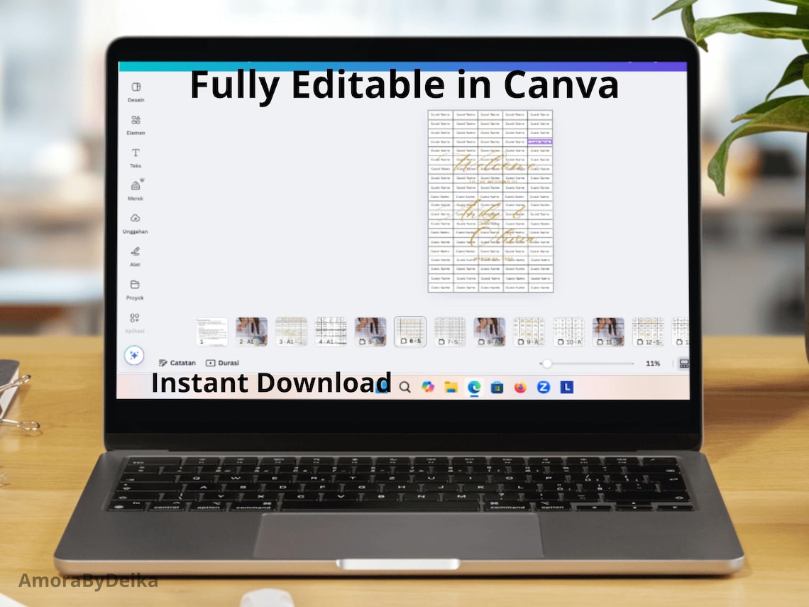 Interactive Wedding Seating Chart Template Canva Editable | Peel to ...