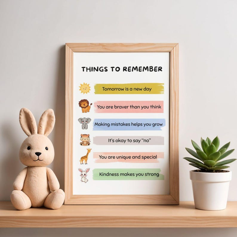 Things to Remember Kids Affirmation Poster | Calm Corner Printable ...