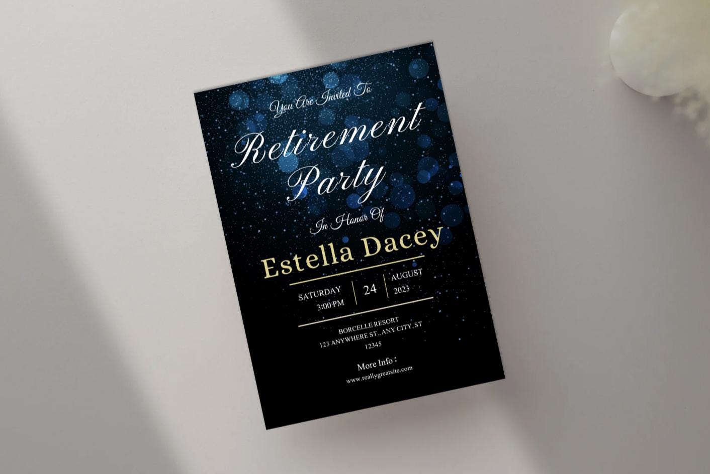 Elegant Retirement Party Invitation Template | Editable Canva Design ...