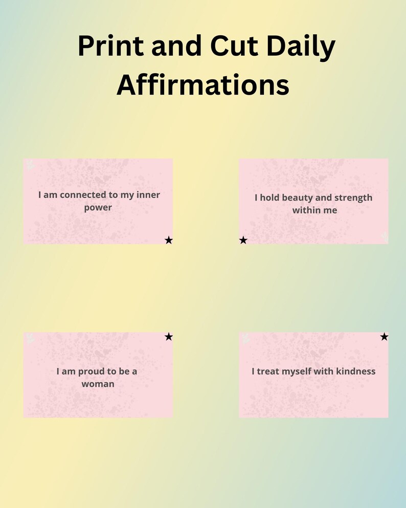 50 Self-love Affirmation Cards for Women – Printable Daily Quotes | JPG ...