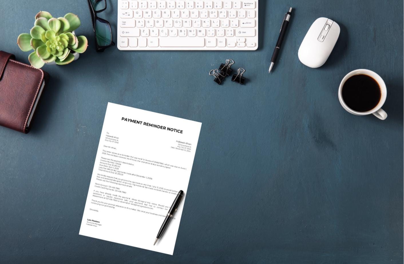 Canva Editable Payment Reminder Letter | A4 Overdue Invoice Template ...